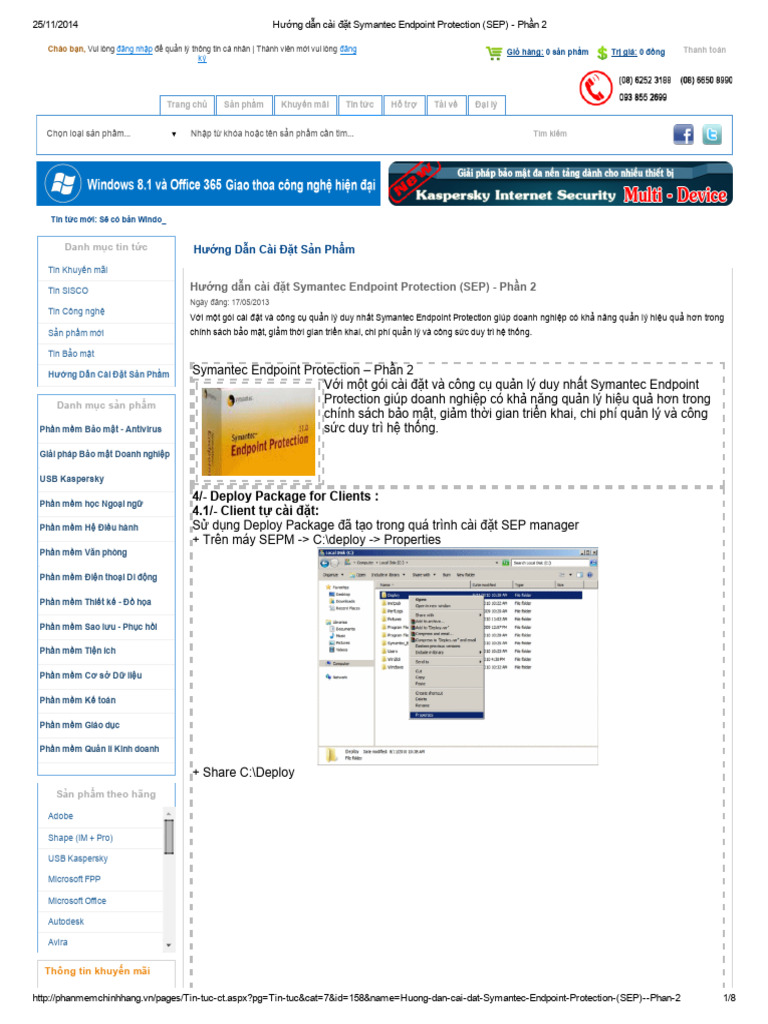 02 - Hướng dẫn cài đặt Symantec Endpoint Protection (SEP) - Phần 2 | PDF