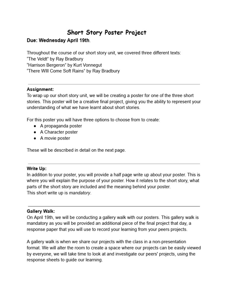 La8 Short Story Final Project | PDF