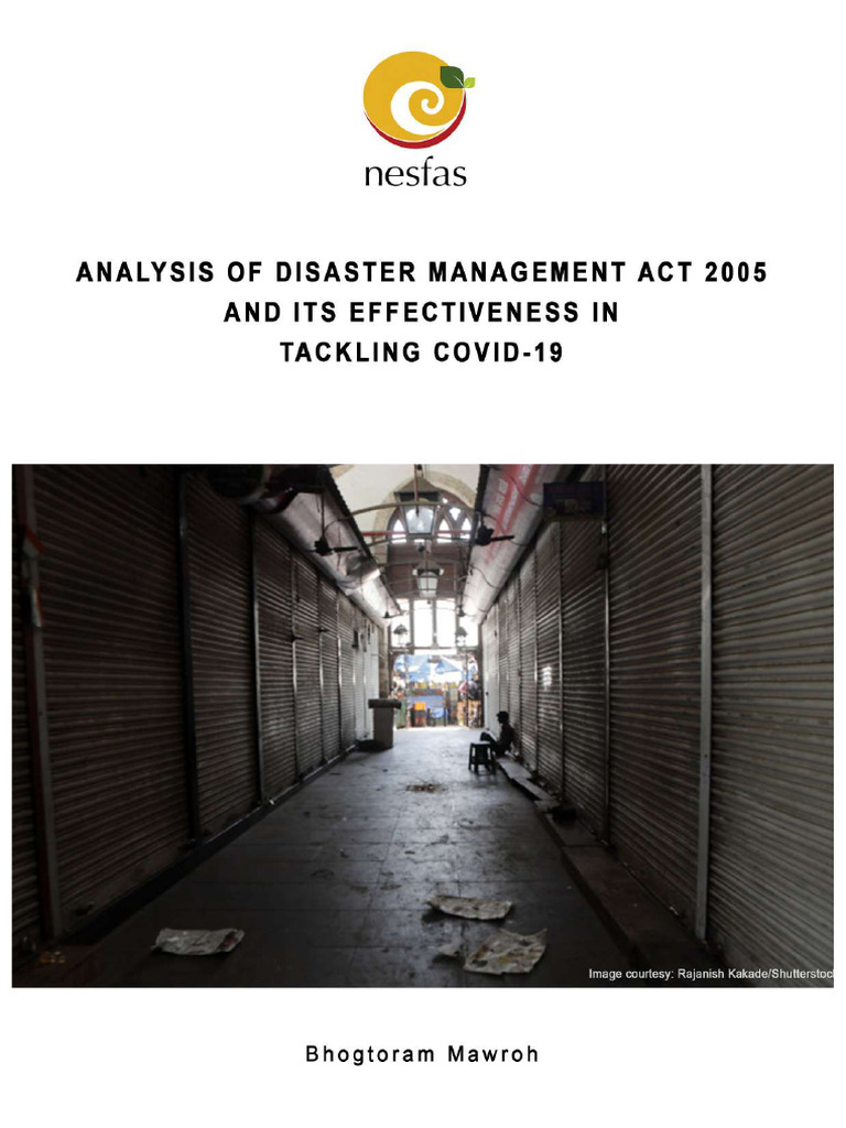 Disaster Management Act 2005 Analysis | PDF | Government Information ...