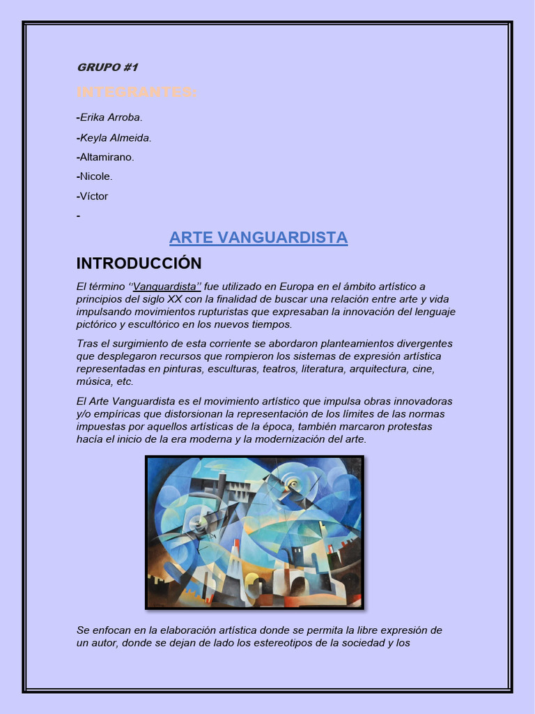 Arte Vanguardista | PDF | Vanguardia | Arte abstracto