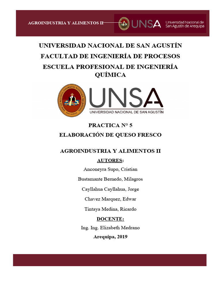 PRACTICA 5 QUESO Final | PDF | Queso | Leche
