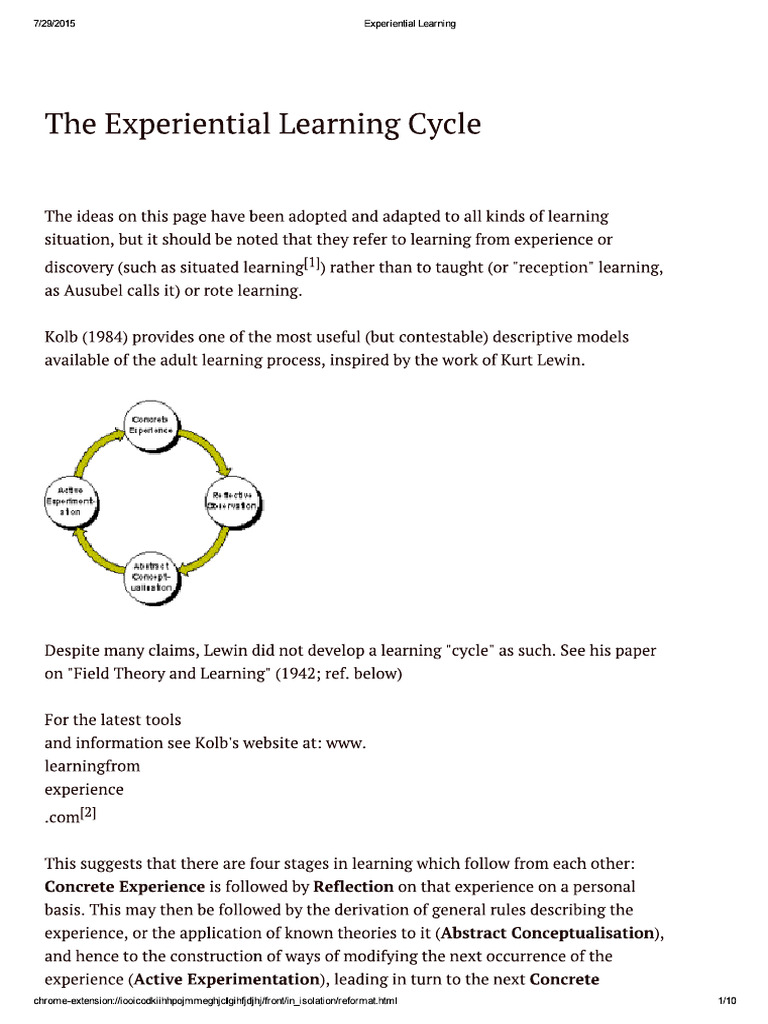 22 - Experiential Learning Cycle | PDF