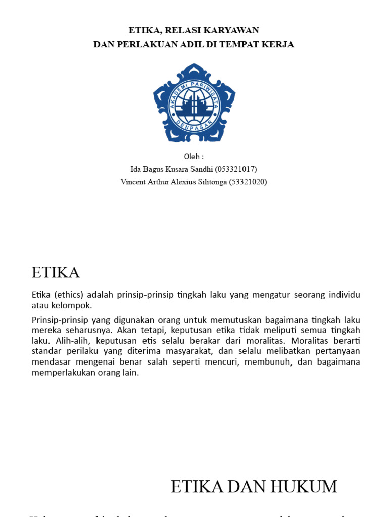Perlakuan Adil di Tempat Kerja | PDF | Karier & Perkembangan