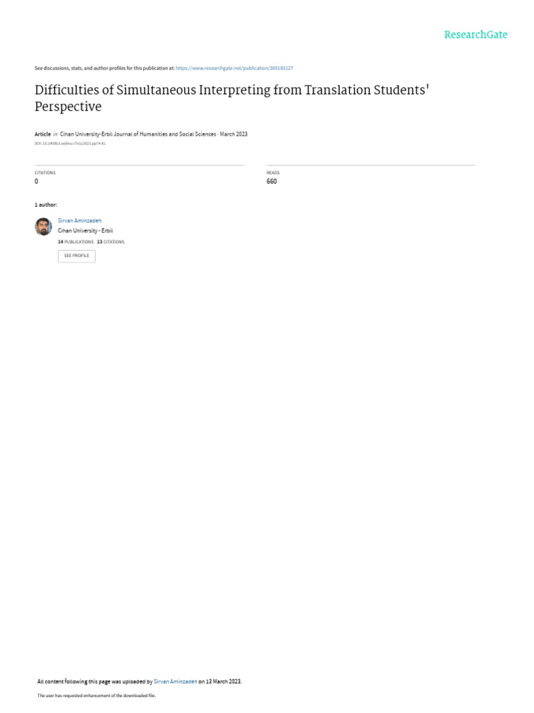Difficulties of Simultaneous Interpreting From Translation Students ...