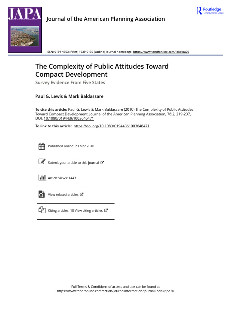 The Complexity of Public Attitudes Toward Compact Development | PDF ...