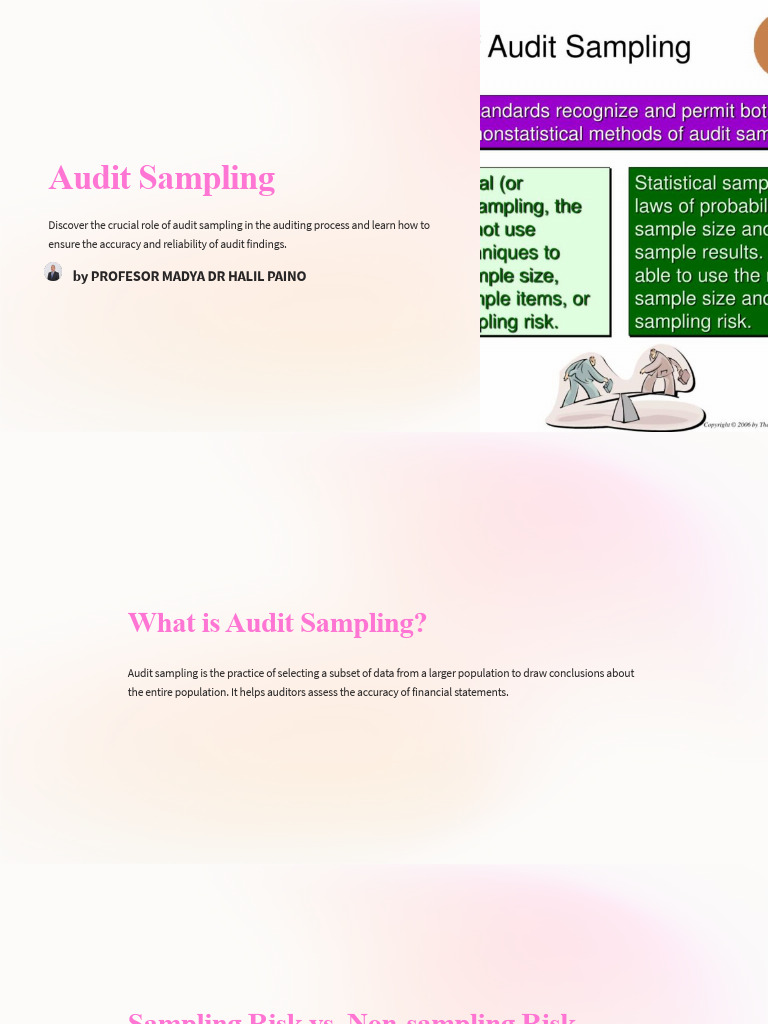 Summary CHP 6 Audit Samplng | PDF | Sampling (Statistics) | Audit