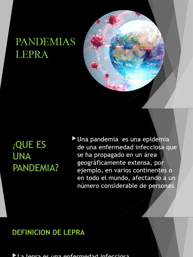Pandemia de La Lepra Diapositivas | PDF | Lepra | Infección