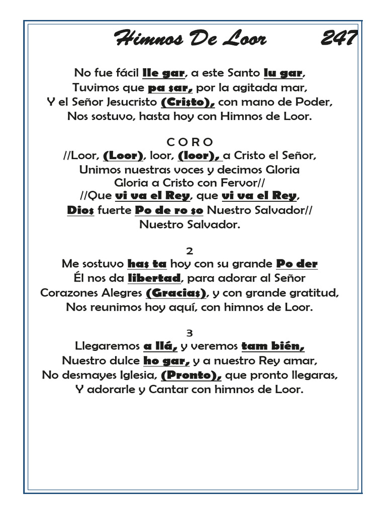 Himnos de Loor - Letra | PDF