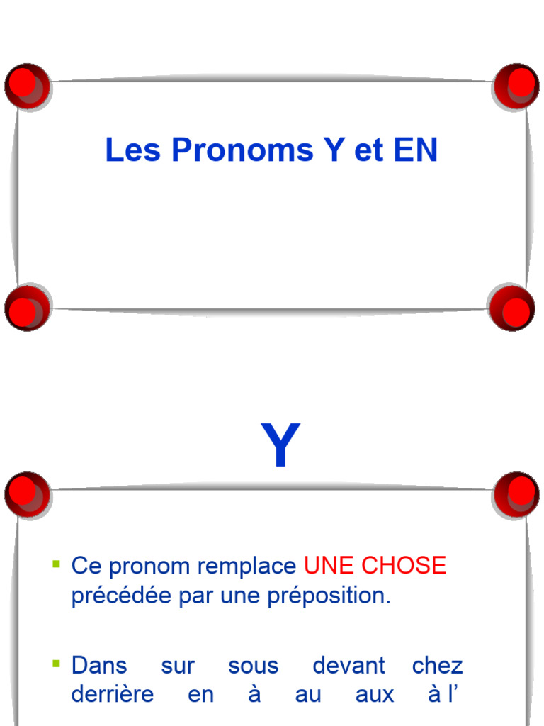 Utilisation des Pronoms Y et EN en Français | PDF
