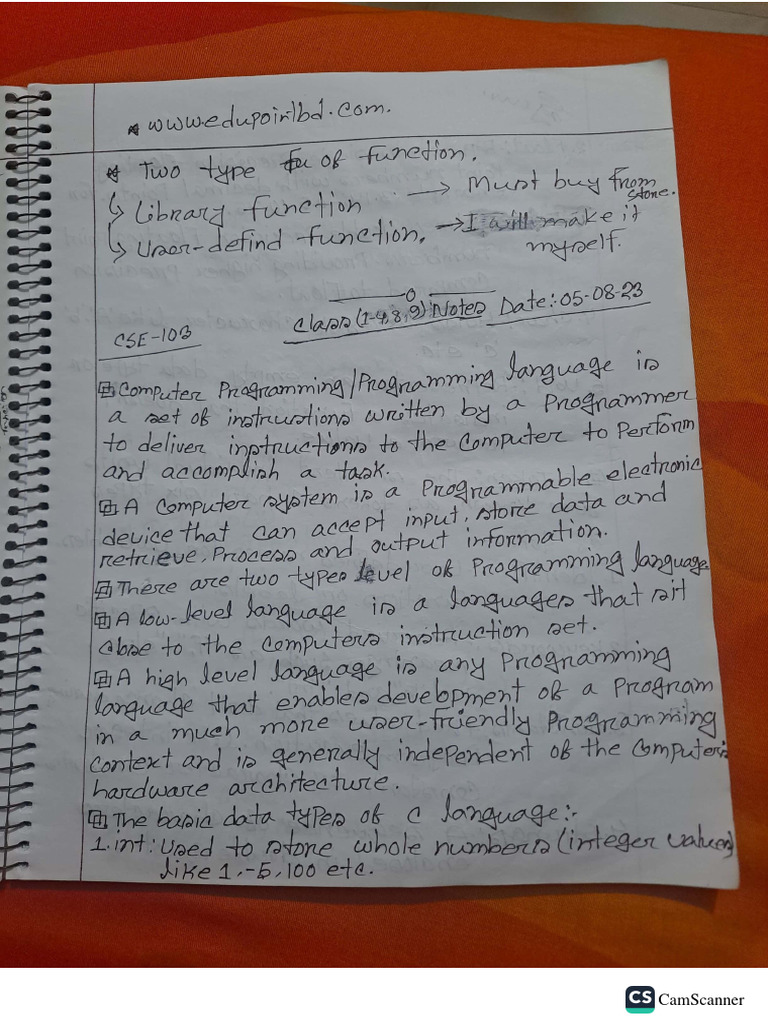 CSE-103 Mid+Final All Class | PDF CSE-103 Mid+Final All Class | PDF