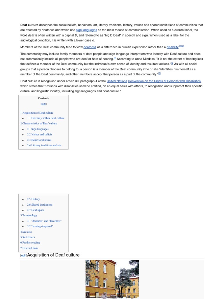 Deaf Culture | PDF | Hearing Loss | Sign Language