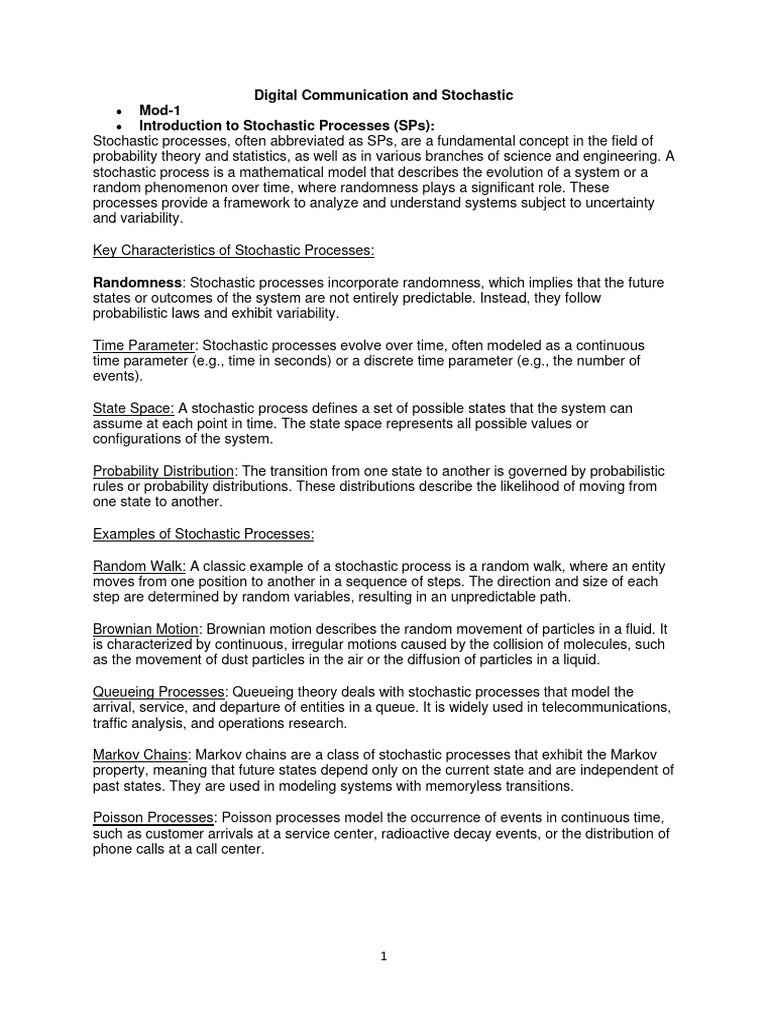 Digital Communication and Stochastic Sem 5 | PDF | Stochastic Process | Stationary Process