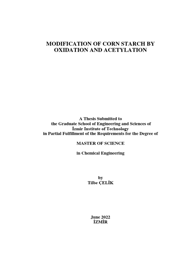 Corn Starch Modification Techniques | PDF | Starch | Polymers