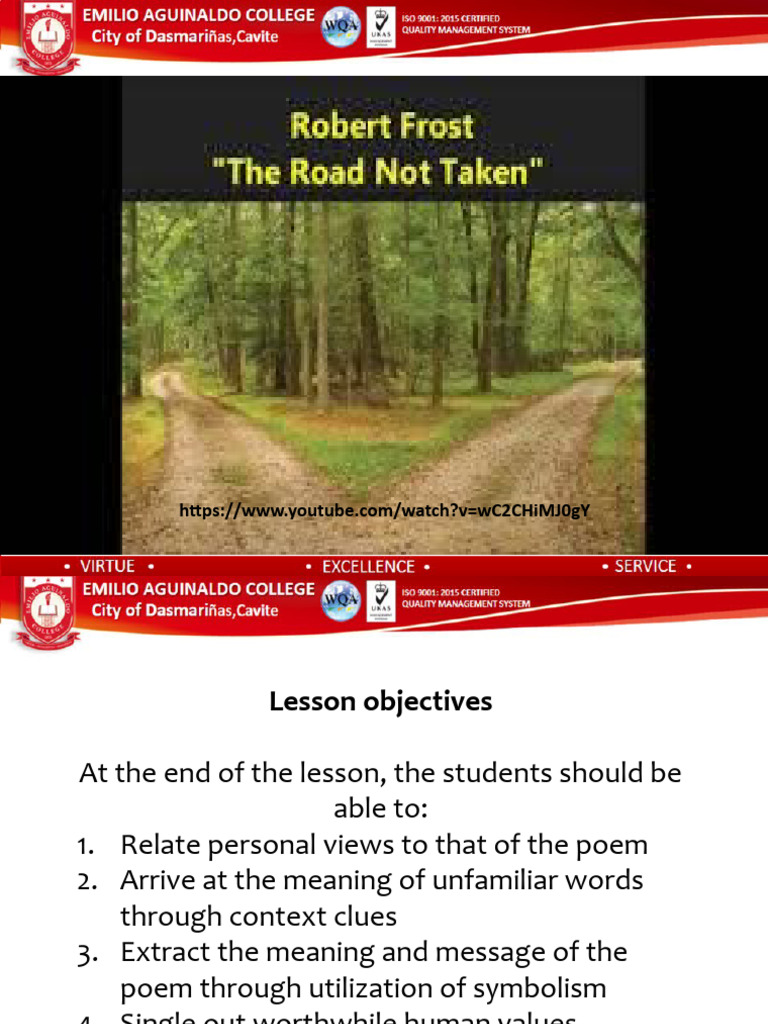 5 - LESSON 5 - The Road Not Taken - . | PDF | Poetry