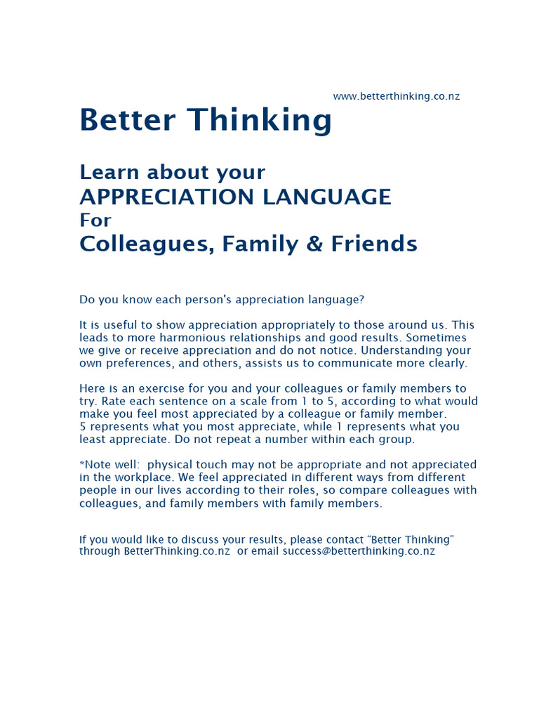 Appreciation Languages | PDF