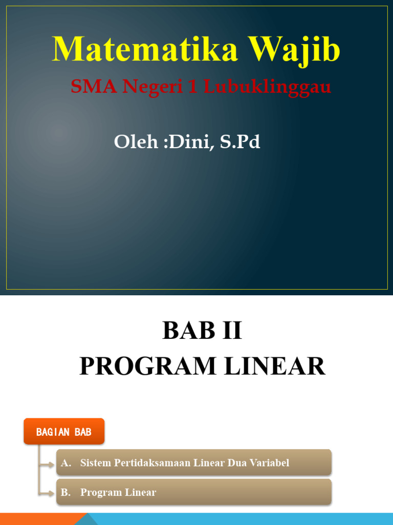 Materi PPT Bab 2 Sub Bab SPTLDV Buk Dini Smansa | PDF