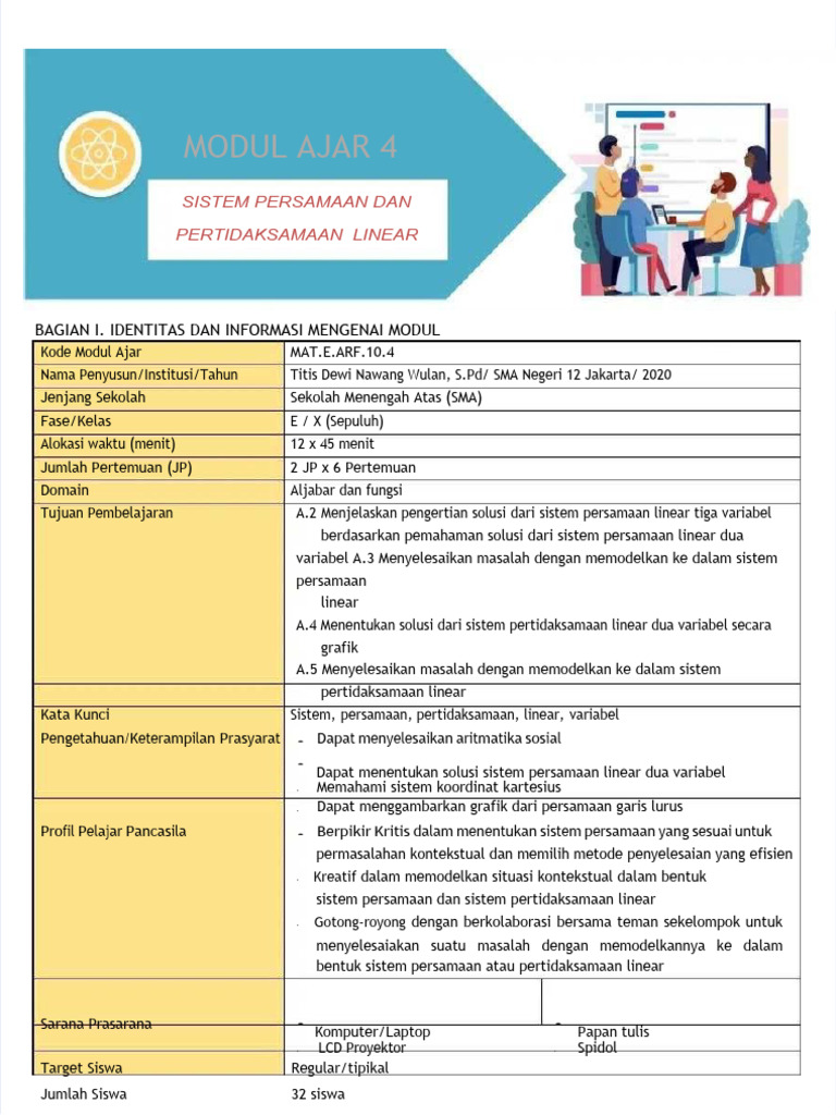 PDF Modul Ajar Matematika Sistem Persamaan Dan Pertidaksamaan Linear ...