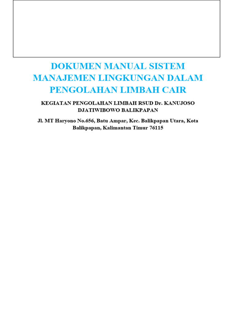 Dokumen Manual Sistem Manajemen Lingkungan Dalam Pengolahan Limbah Cair ...