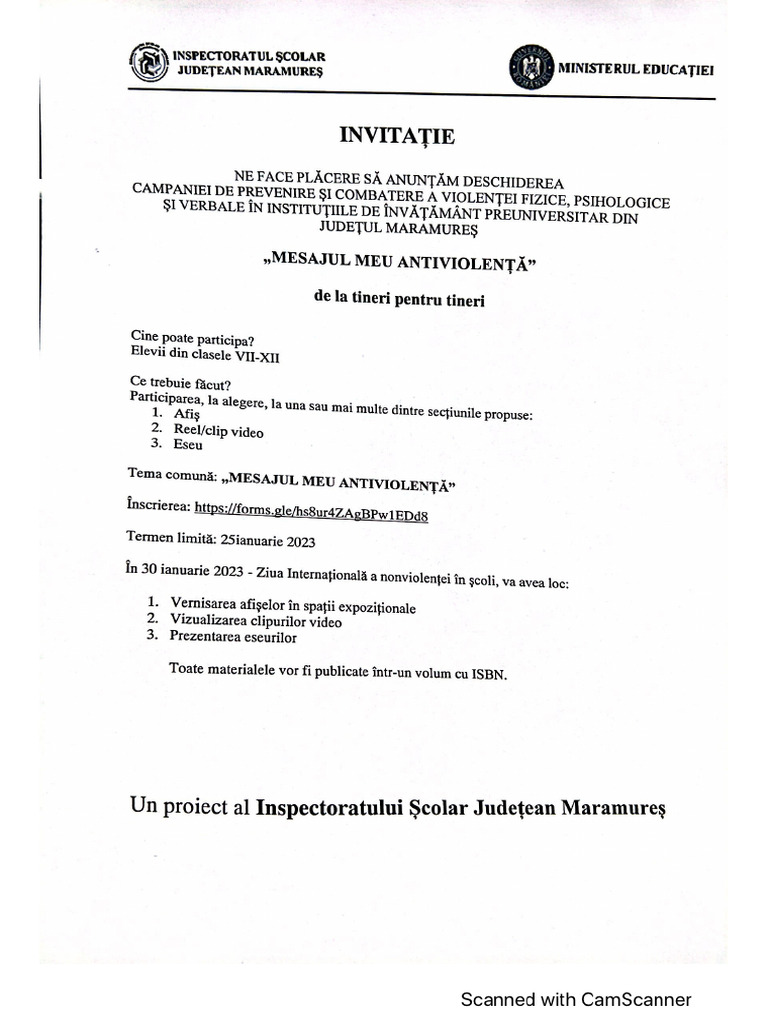 Proiect Antiviolenta | PDF