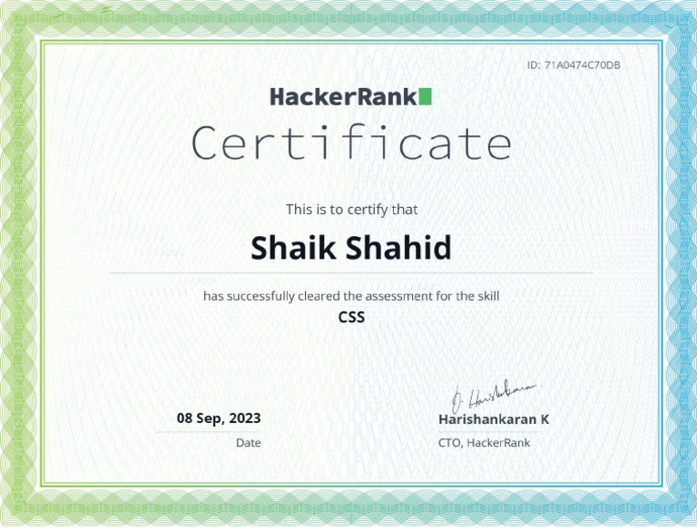 Css Certificate | PDF