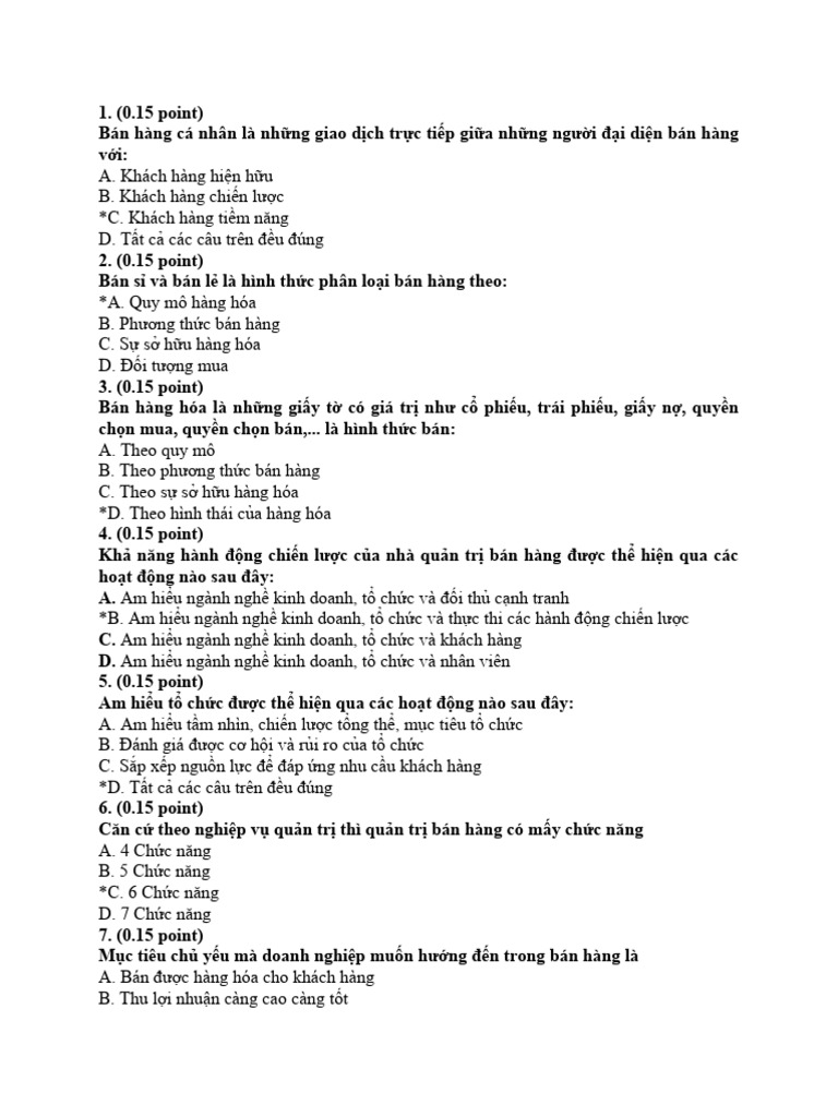 ĐỀ ÔN MKT 402 | PDF