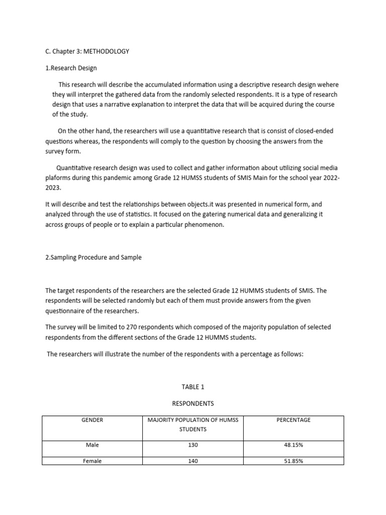 Chapter 3 4 | PDF | Survey Methodology | Quantitative Research