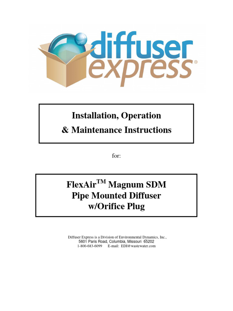 IOM Magnum SDM W Orifice | PDF | Membrane | Valve