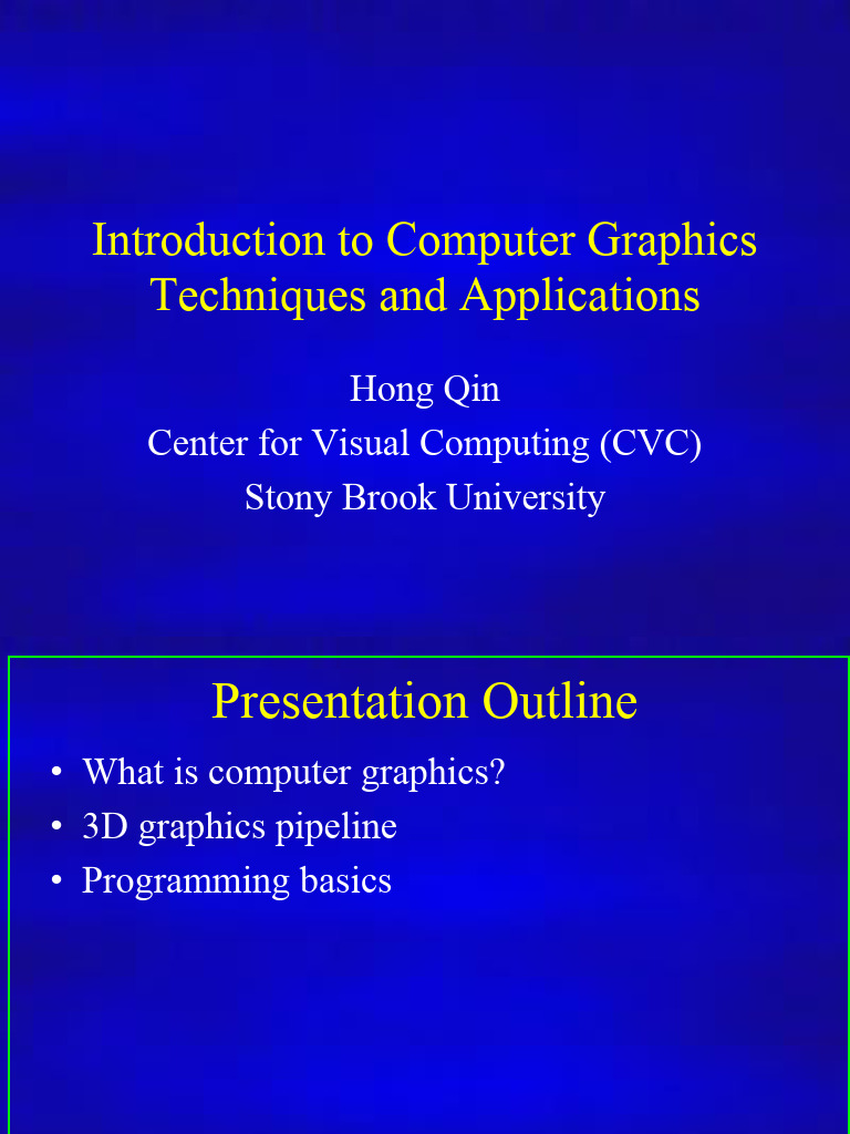 Computer Graphics Overview | PDF | 3 D Computer Graphics | Computer Graphics