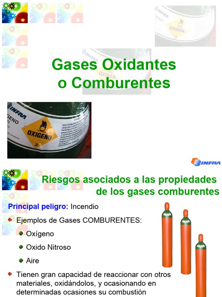 Ejemplos y riesgos de gases comburentes | PDF | Combustión | Agente ...