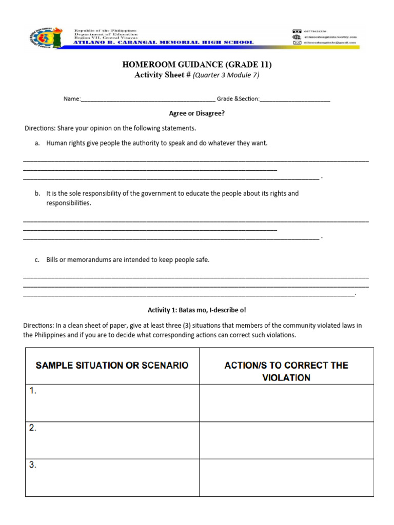HG q3 Module 7 & 8 Activity | PDF