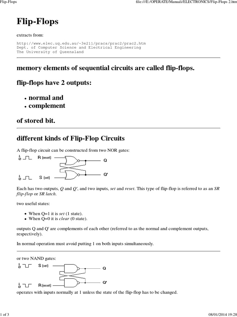 Flip Flops | PDF | Computer Hardware | Computer Engineering