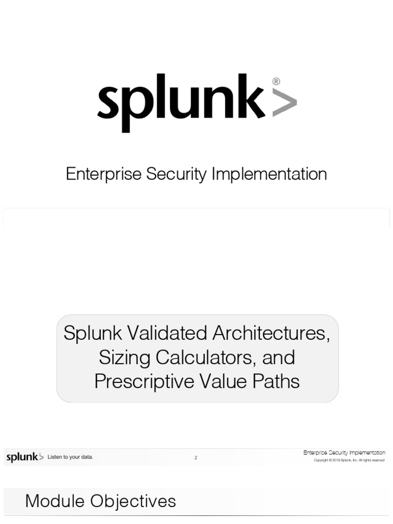 3 Splunk Validated Architectures Sizing Calculators And Prescriptive Value Paths Pdf