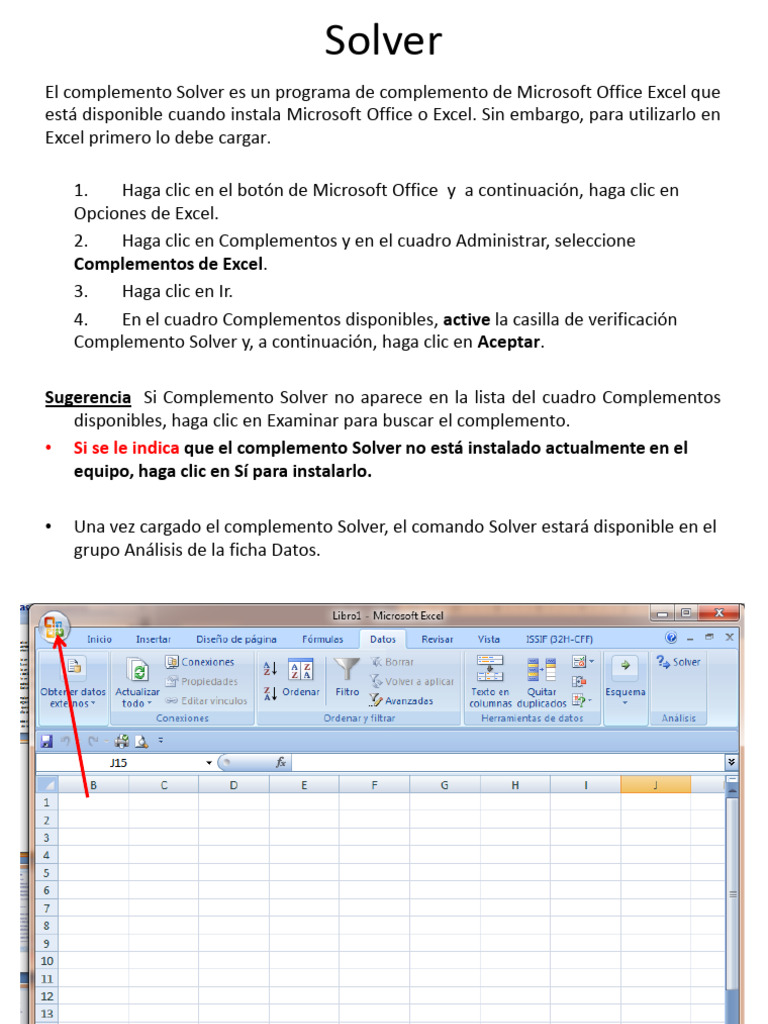 Instalación de Solver en Excel | PDF