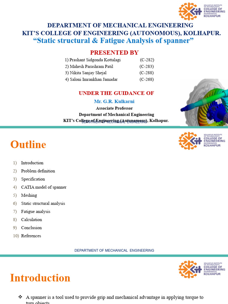 Spanner Structural & Fatigue Analysis | PDF | Mechanical Engineering ...