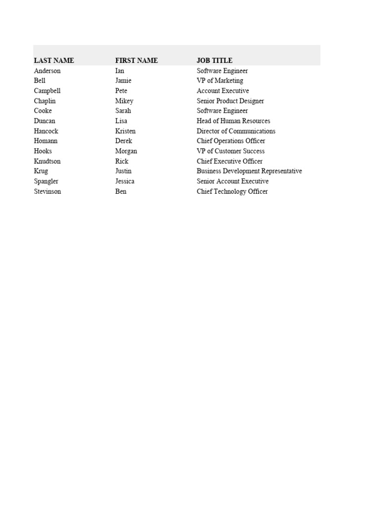 Employee Contact List Template - Via Useworkshop - Com | PDF | Business ...