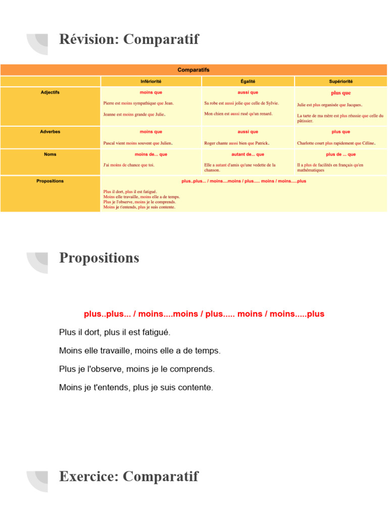Comparaison - Comparatif (Autosaved) | PDF | Typologie linguistique | Grammaire