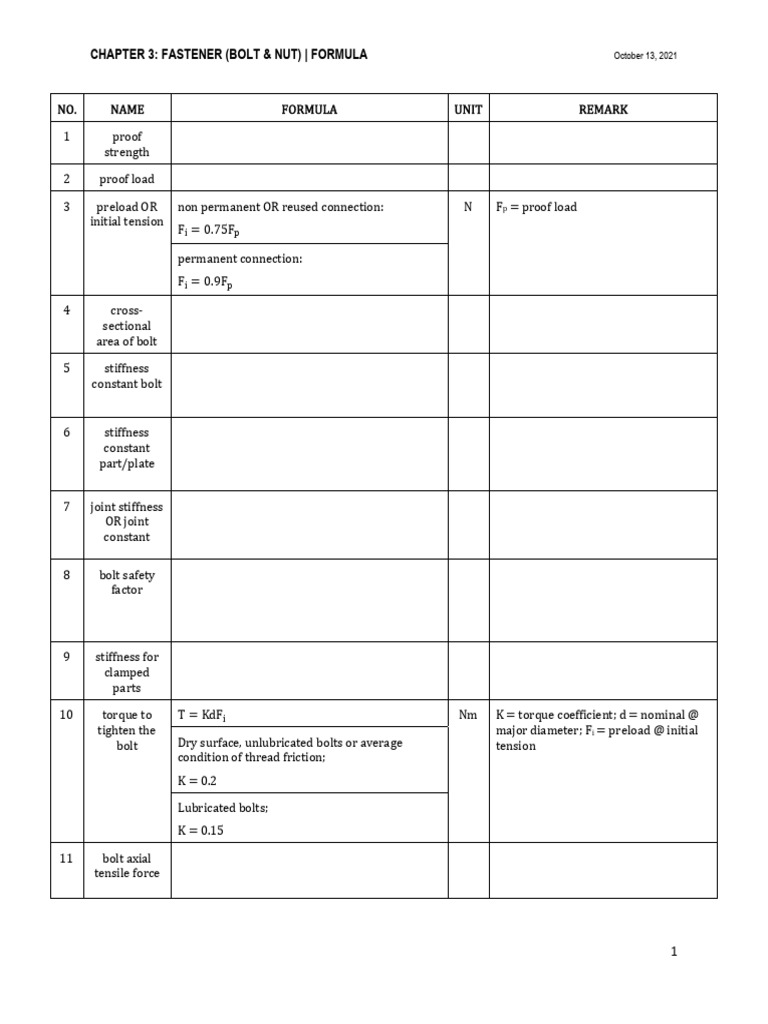 (Student) T3 Fastener | PDF | Screw | Physical Sciences