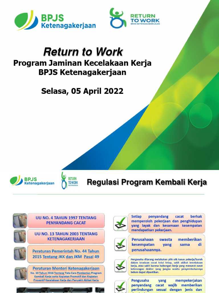 Program Return To Work BPJS Ketenagakerjaan-4 | PDF