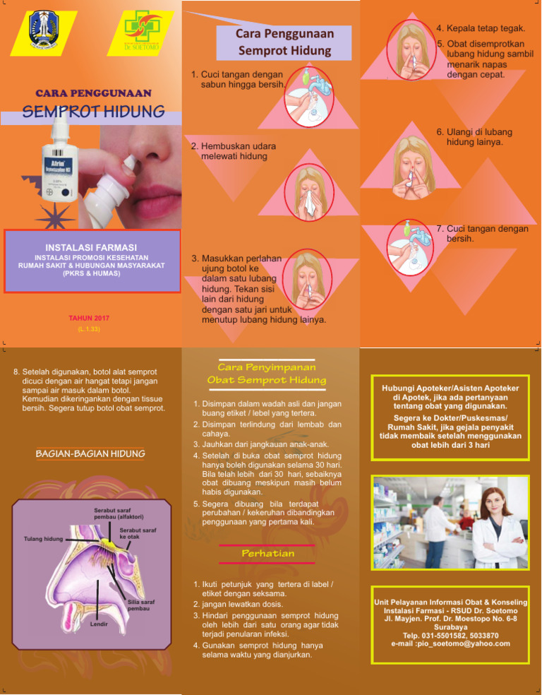 Leaflet Cara Penggunaan Semprot Hidung | PDF