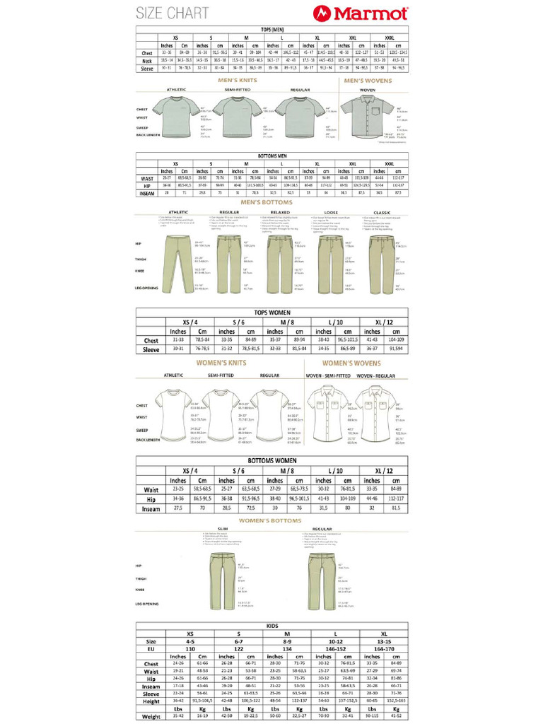 Eng Marmot Size Clothes | PDF