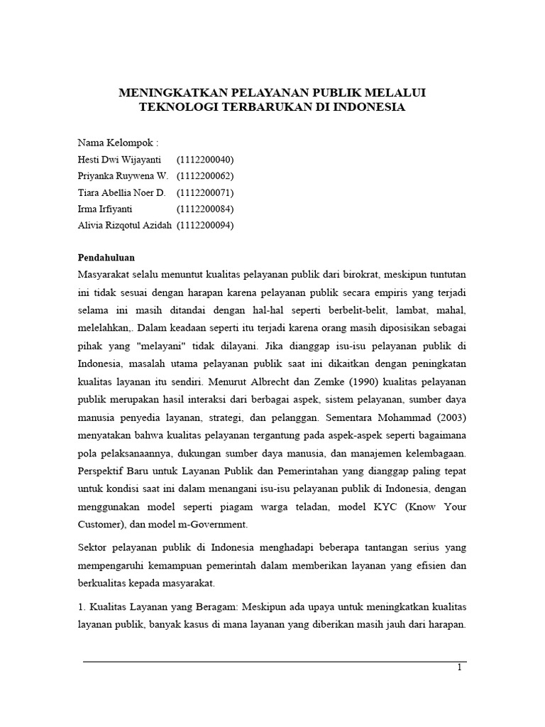 Teknologi untuk Tingkatkan Pelayanan Publik | PDF | Bisnis | Ilmu Sosial