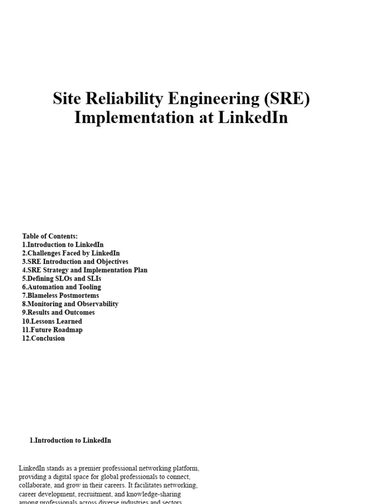 SRE Linkedin | PDF | Reliability Engineering | Automation