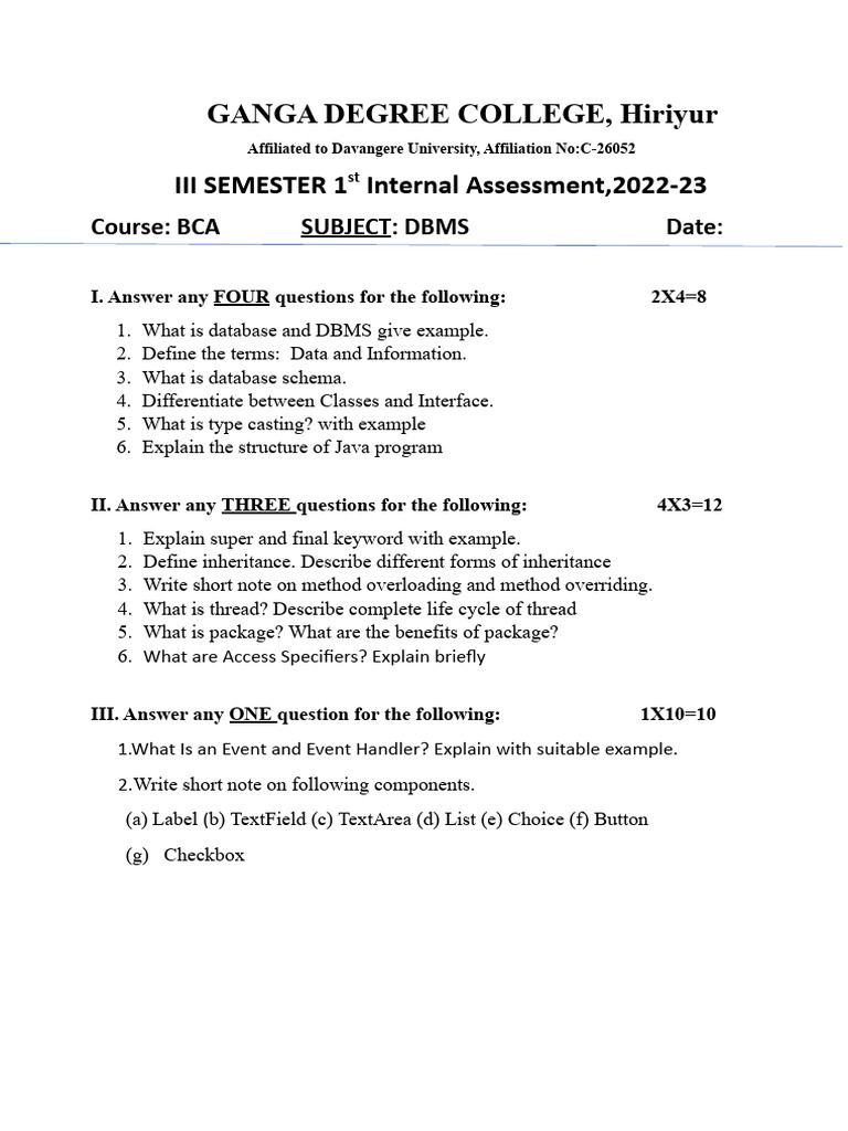 Bca Ii Sem QP | PDF | Computers | Teaching Methods & Materials