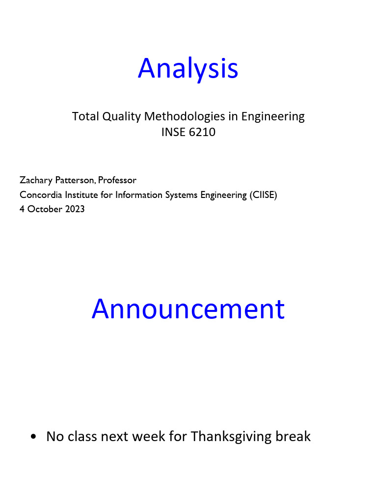 Analysis Part 1 | PDF | Six Sigma | Statistics