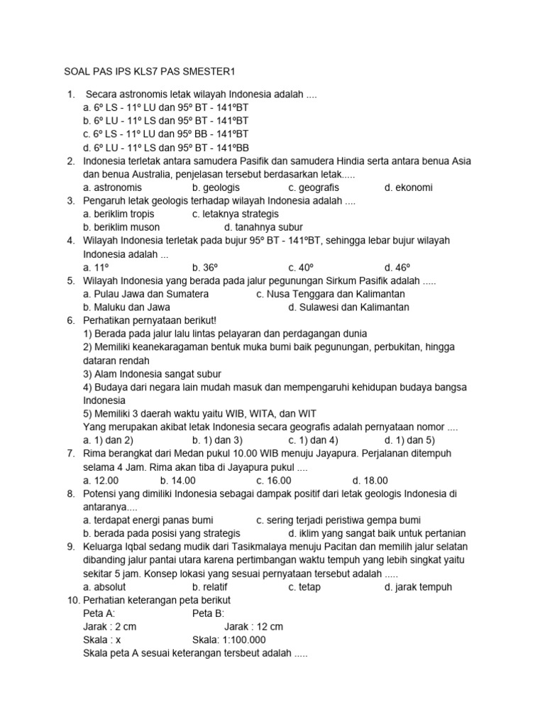 Soal Pas Ips KLS 7 SMT 12023 | PDF | Ilmu Sosial | Perjalanan