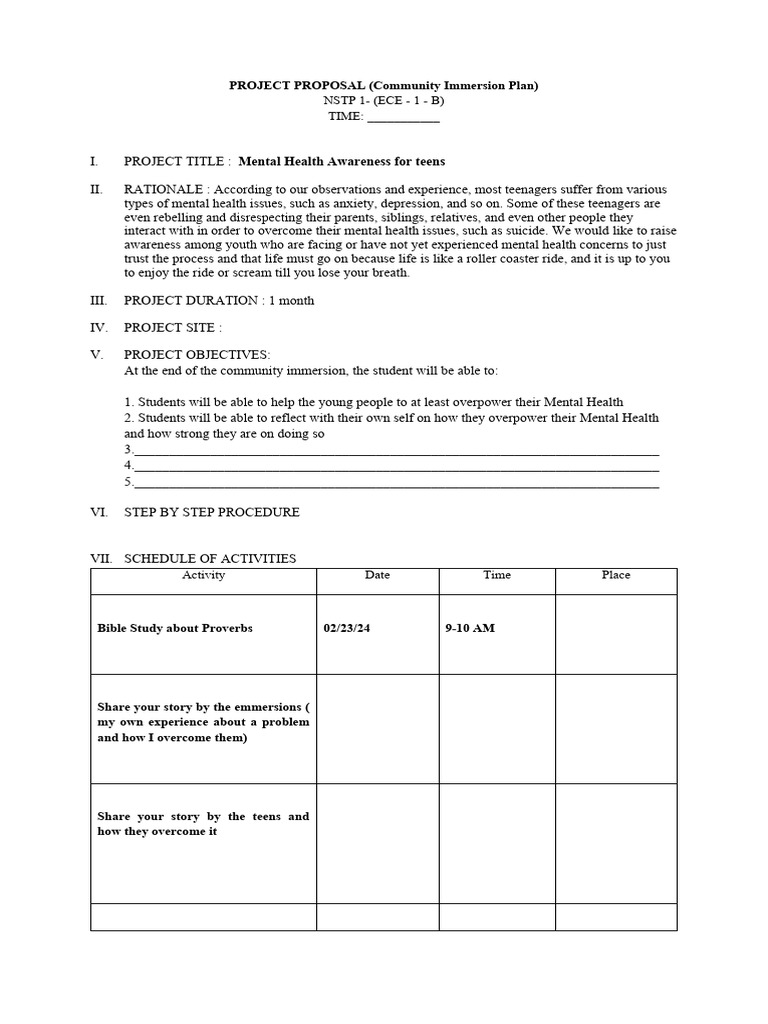 NSTP 1 L PROJECT PROPOSAL | PDF | Career & Growth | Social Science