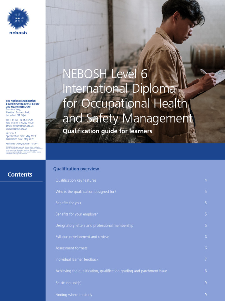 NEBOSH Level 6 International Diploma Guide | PDF | Occupational Safety ...