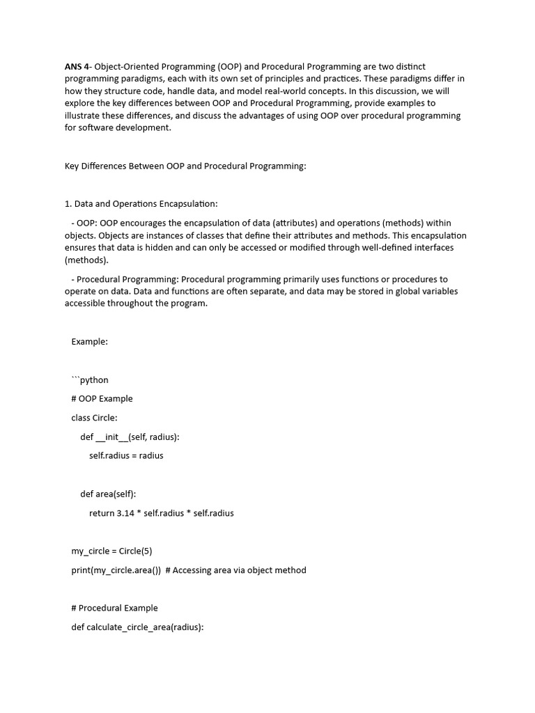 Answer 4 Pdf Object Oriented Programming Inheritance Object Oriented Programming 8232