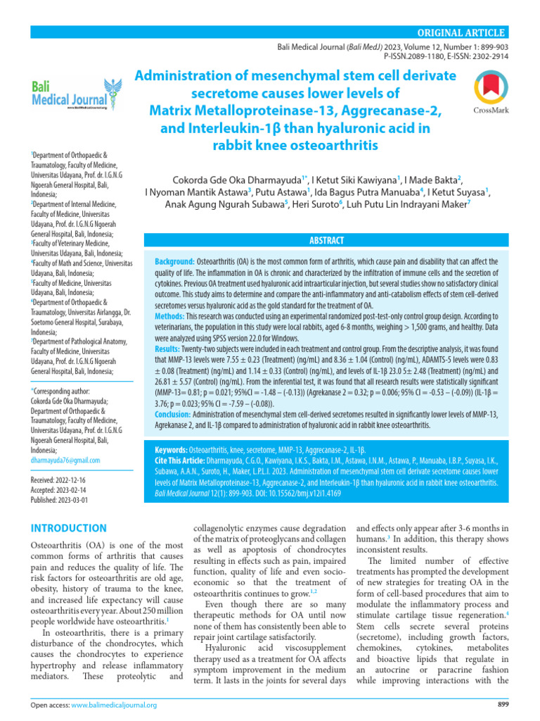 149 - 4169 - Cokorda Gde Oka Dharmayuda - Galley | PDF | Osteoarthritis ...