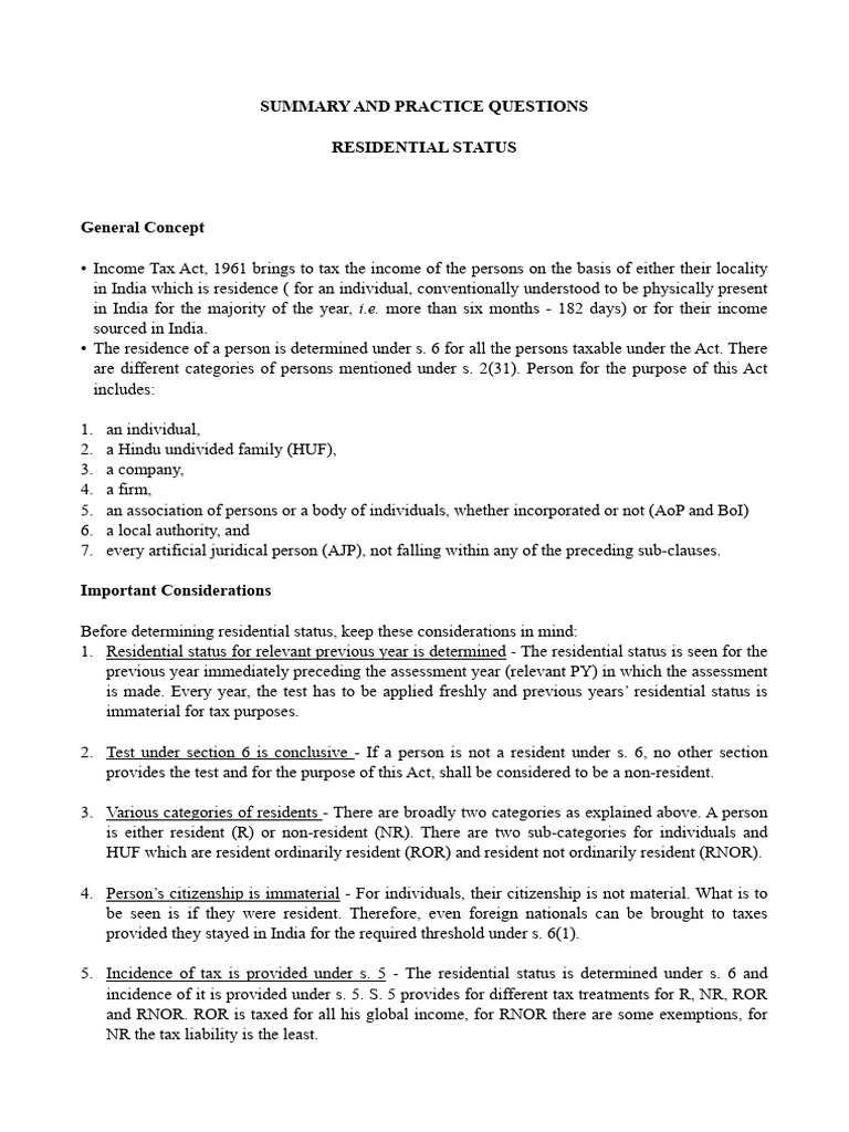 Tax Residency Guide | PDF | Capital Gains Tax | Expense